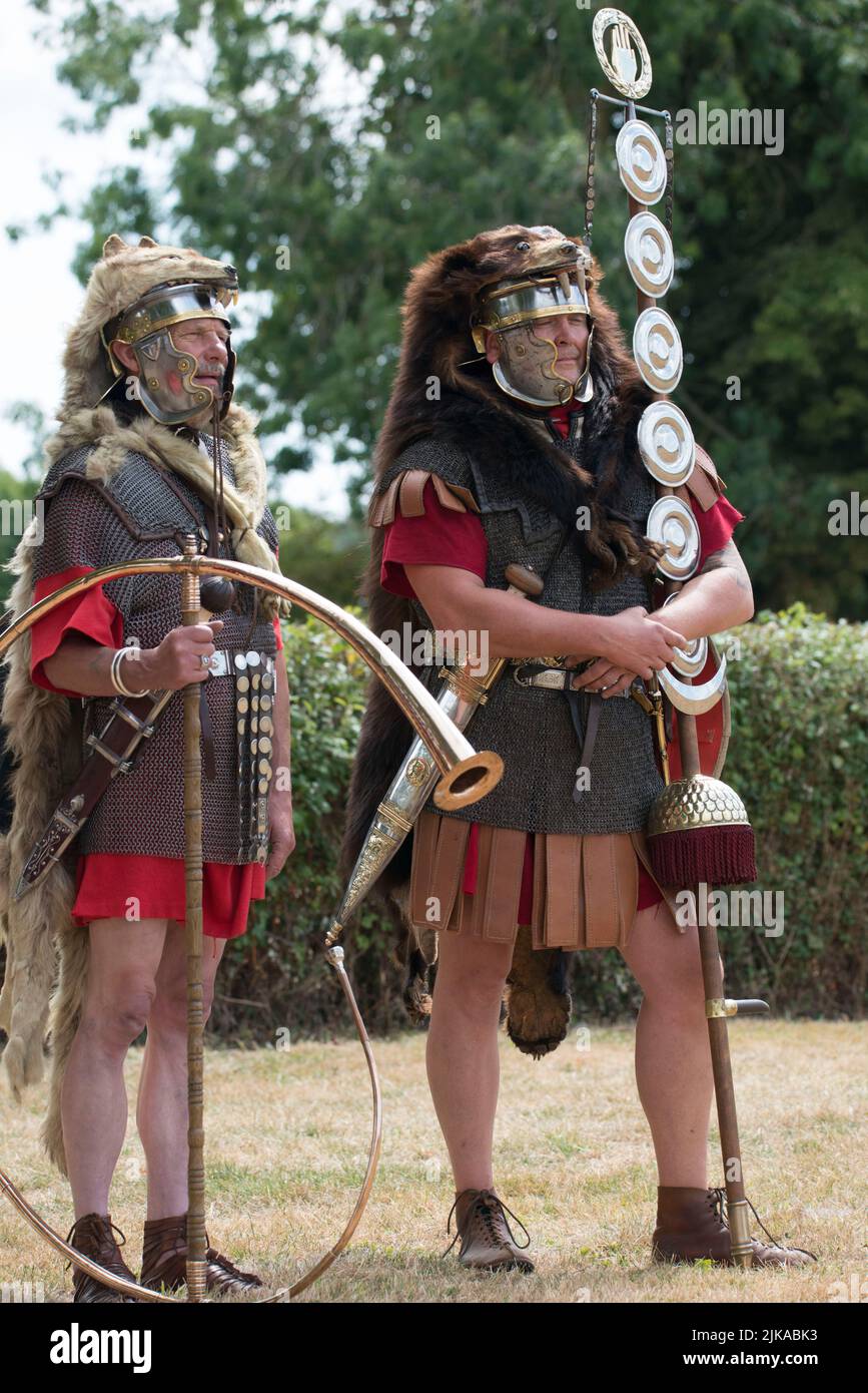 Fishbourne Roman Palace, West Sussex. The Ermine Street Guard a re ...
