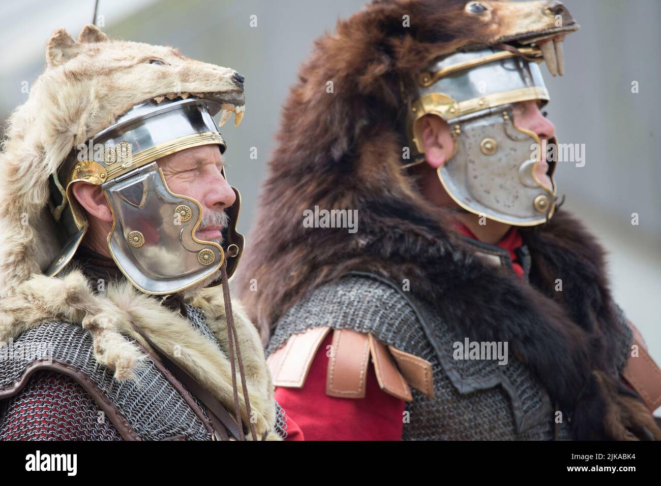 Fishbourne Roman Palace, West Sussex. The Ermine Street Guard a re ...