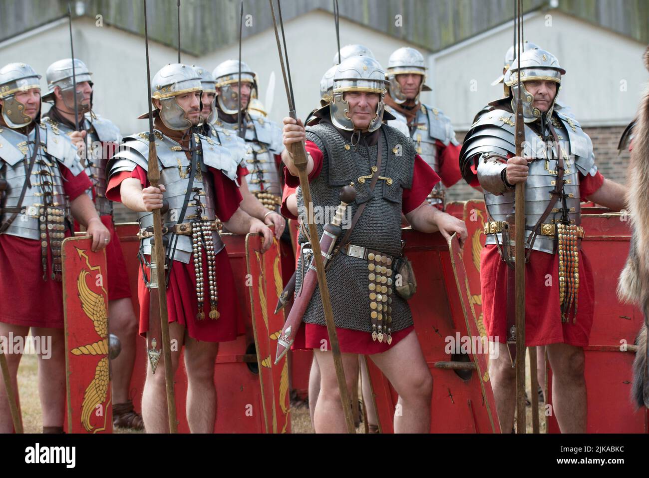 Fishbourne Roman Palace, West Sussex. The Ermine Street Guard a re ...