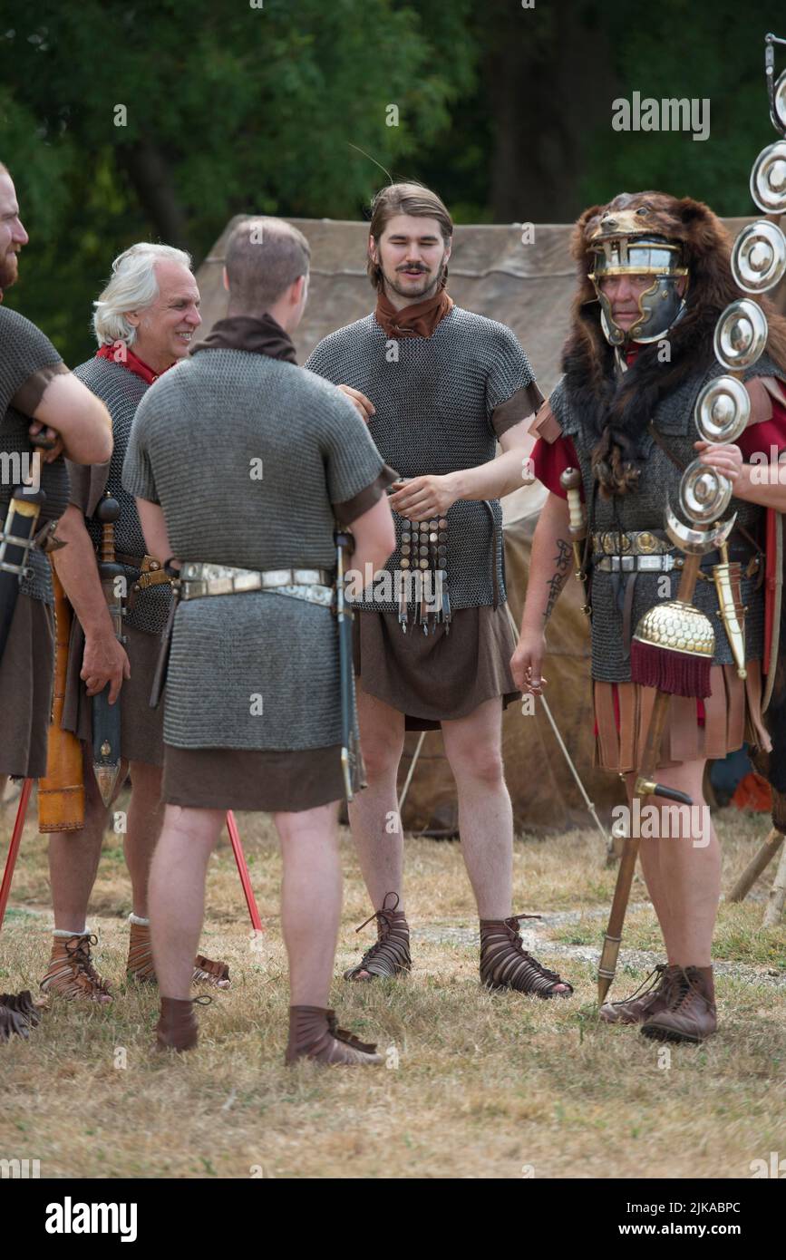 Fishbourne Roman Palace, West Sussex. The Ermine Street Guard a re ...