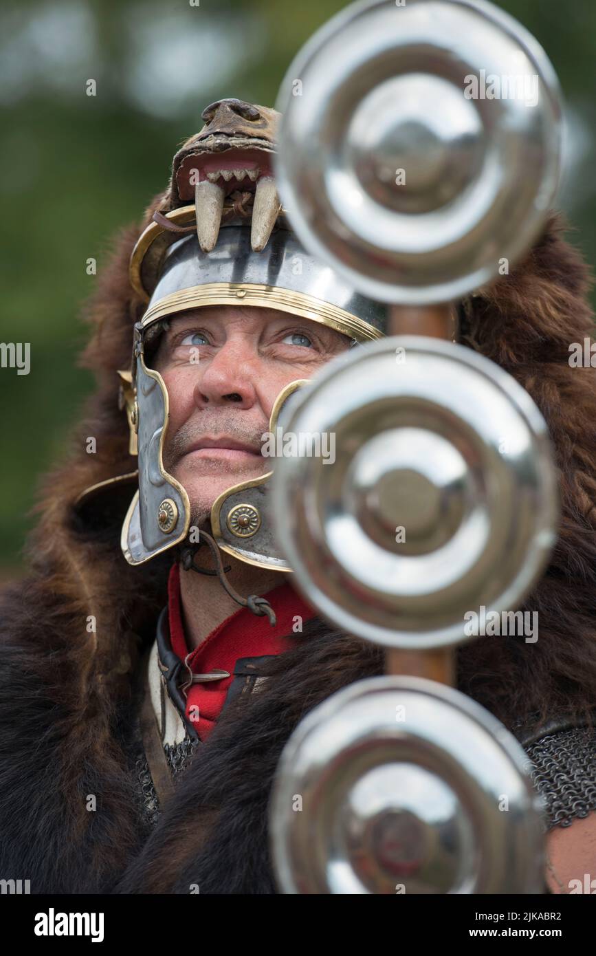 Fishbourne Roman Palace, West Sussex. The Ermine Street Guard a re ...