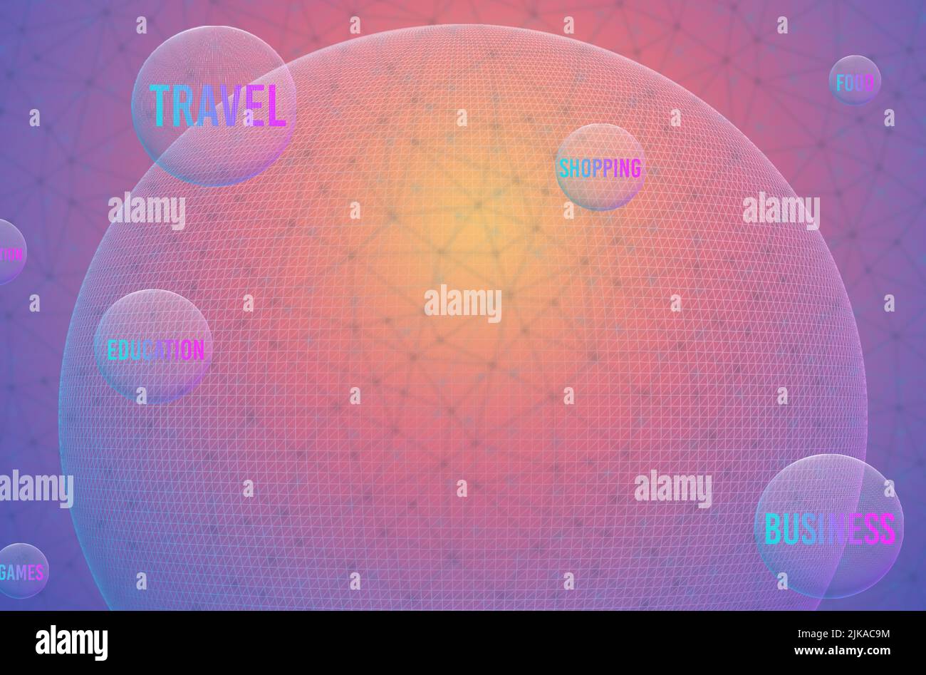 Metaverse. Futusistic technology. Pink background with neon grid and ...