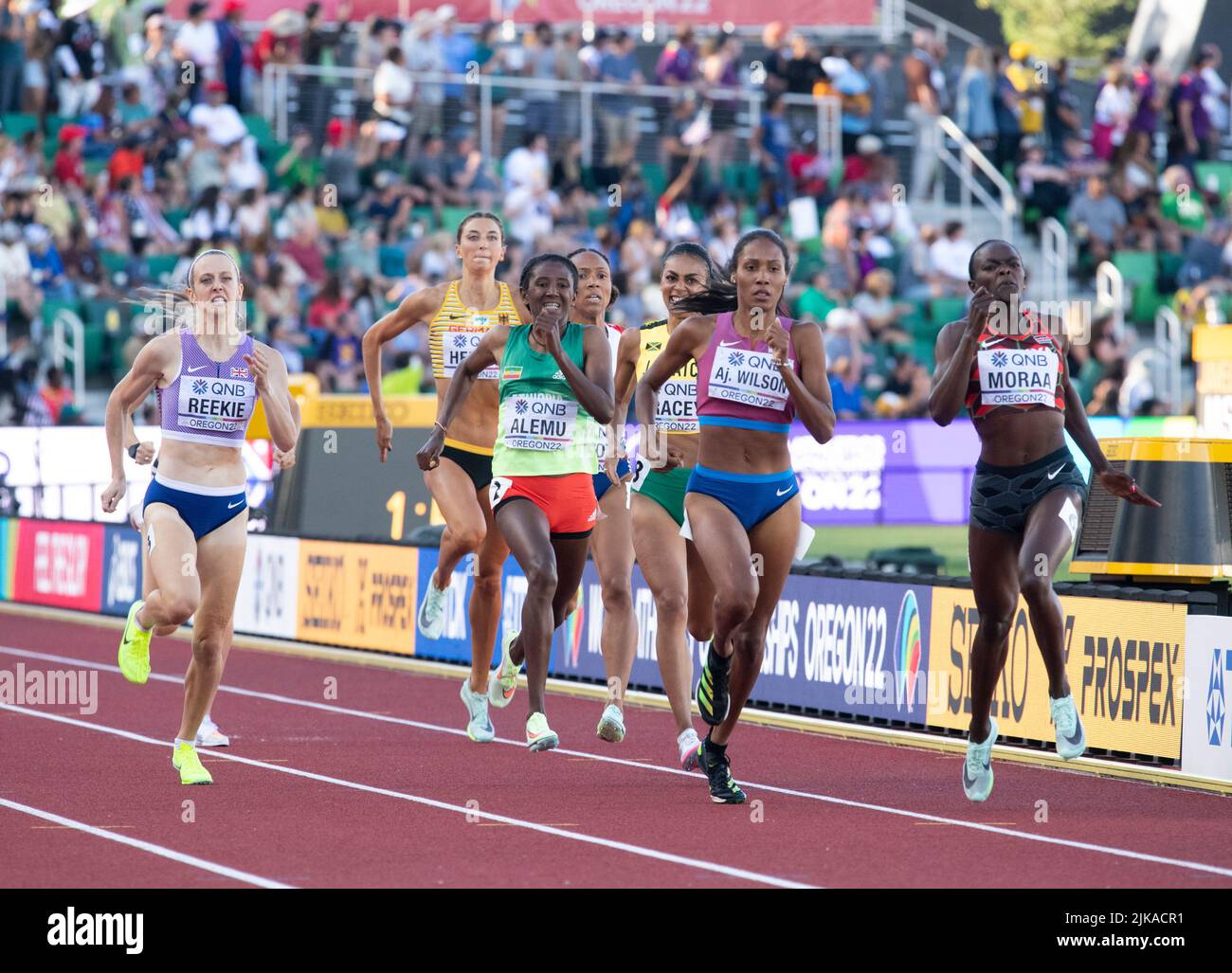 Ajee Wilson (USA) competing in the women’s 800m semi final on day eight ...