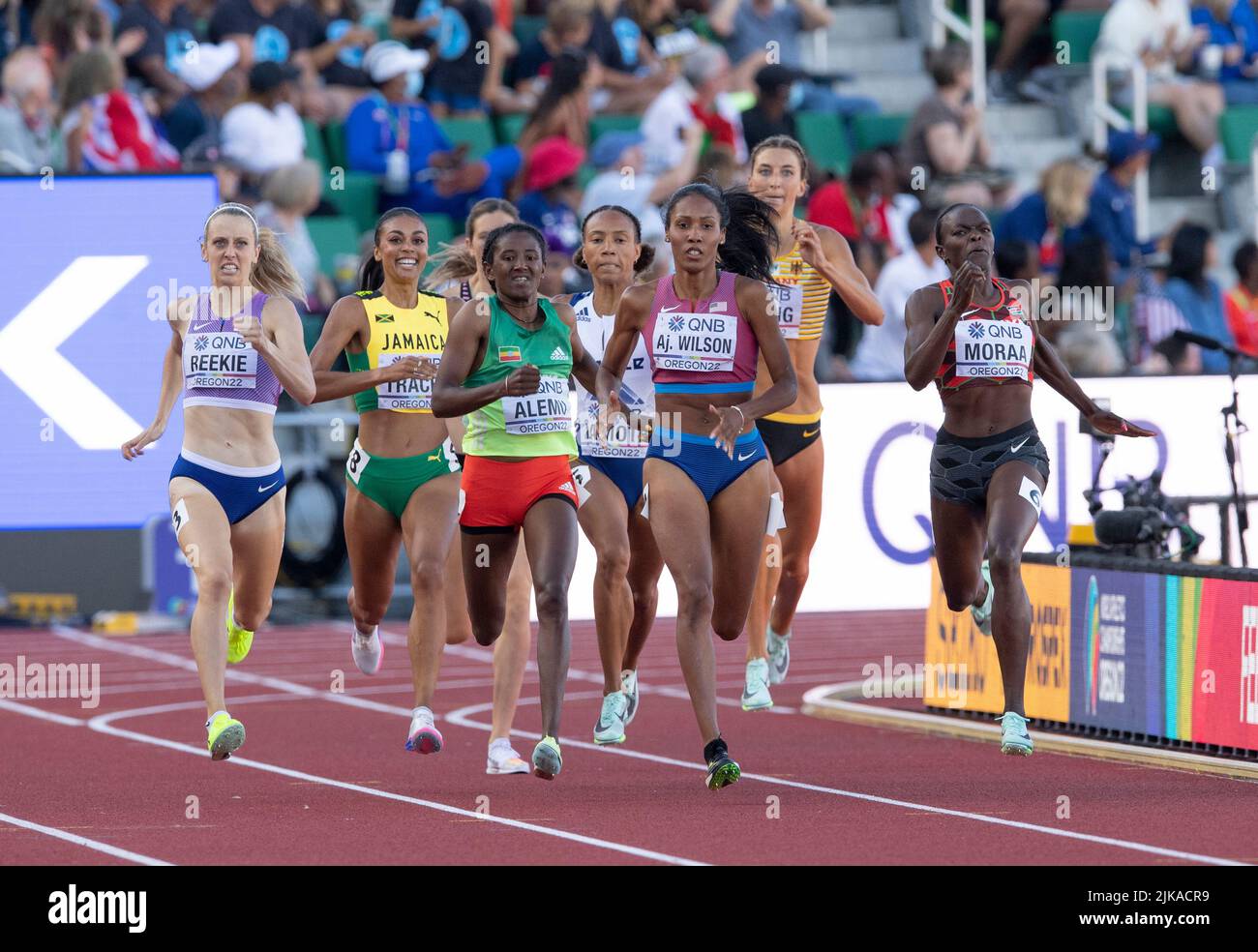 Ajee Wilson (USA) competing in the women’s 800m semi final on day eight ...