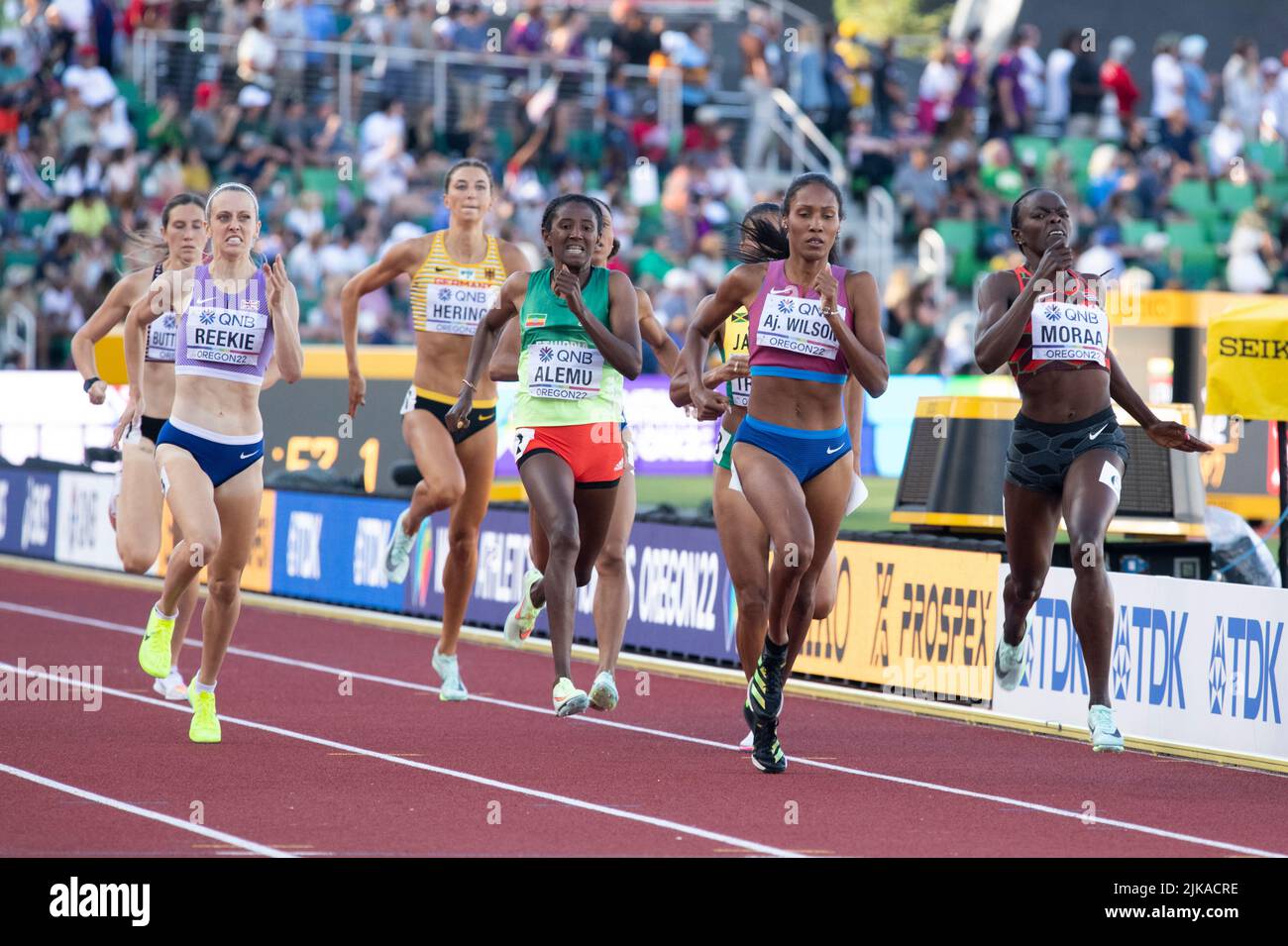 Ajee Wilson (USA) competing in the women’s 800m semi final on day eight ...