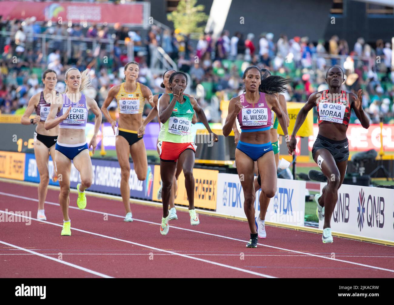 Ajee Wilson (USA) competing in the women’s 800m semi final on day eight ...