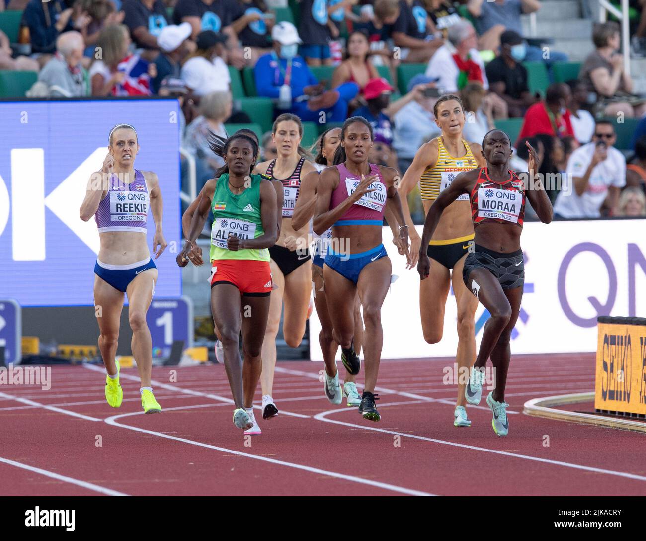 Ajee Wilson (USA) competing in the women’s 800m semi final on day eight ...