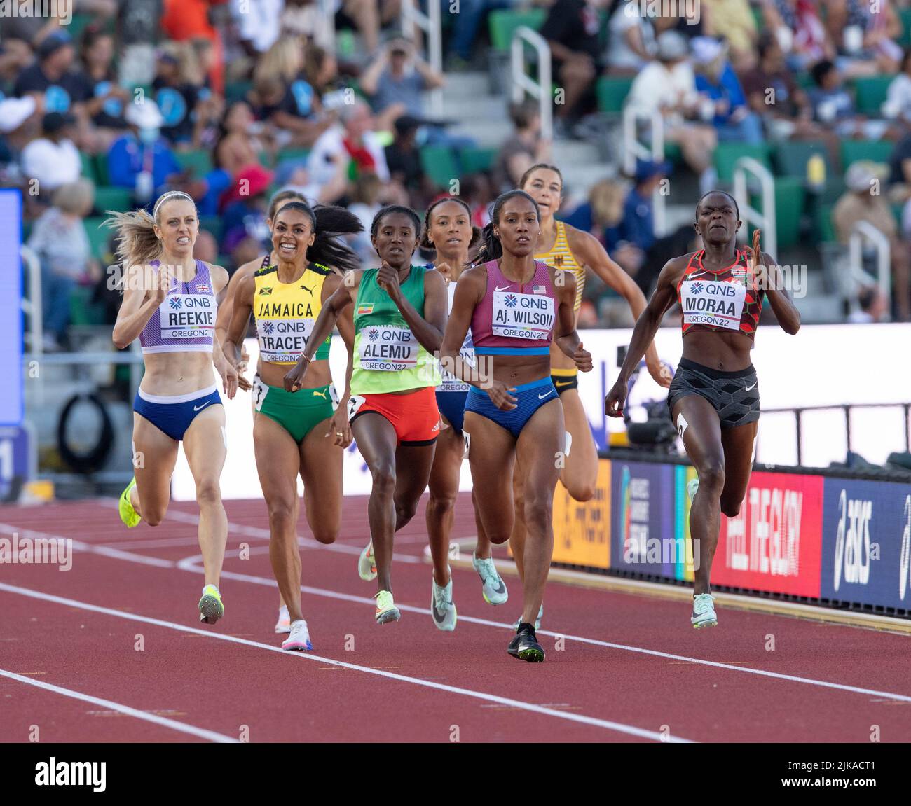 Ajee Wilson (USA) competing in the women’s 800m semi final on day eight ...