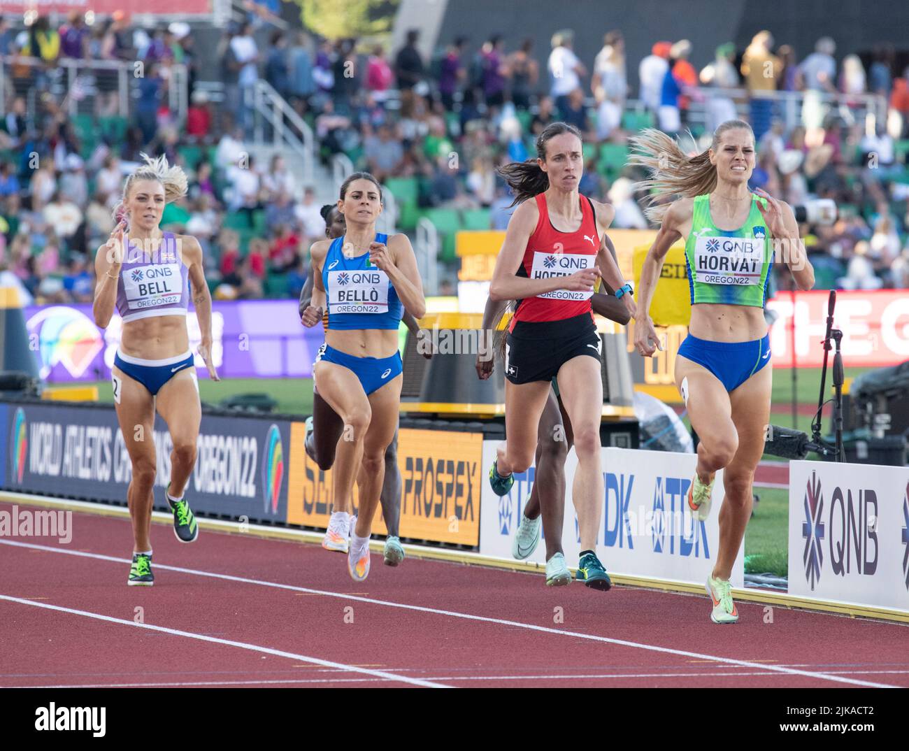 Alex Bell (GB&NI) competing in the women’s 800m semi final on day eight ...