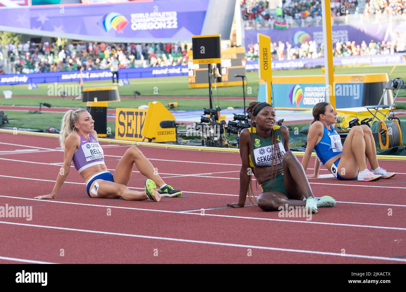 Alex Bell (GB&NI) competing in the women’s 800m semi final on day eight ...