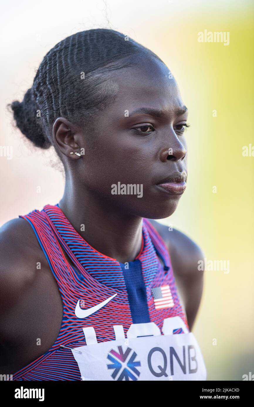 Athing Mu (USA) competing in the women’s 800m semi final on day eight ...