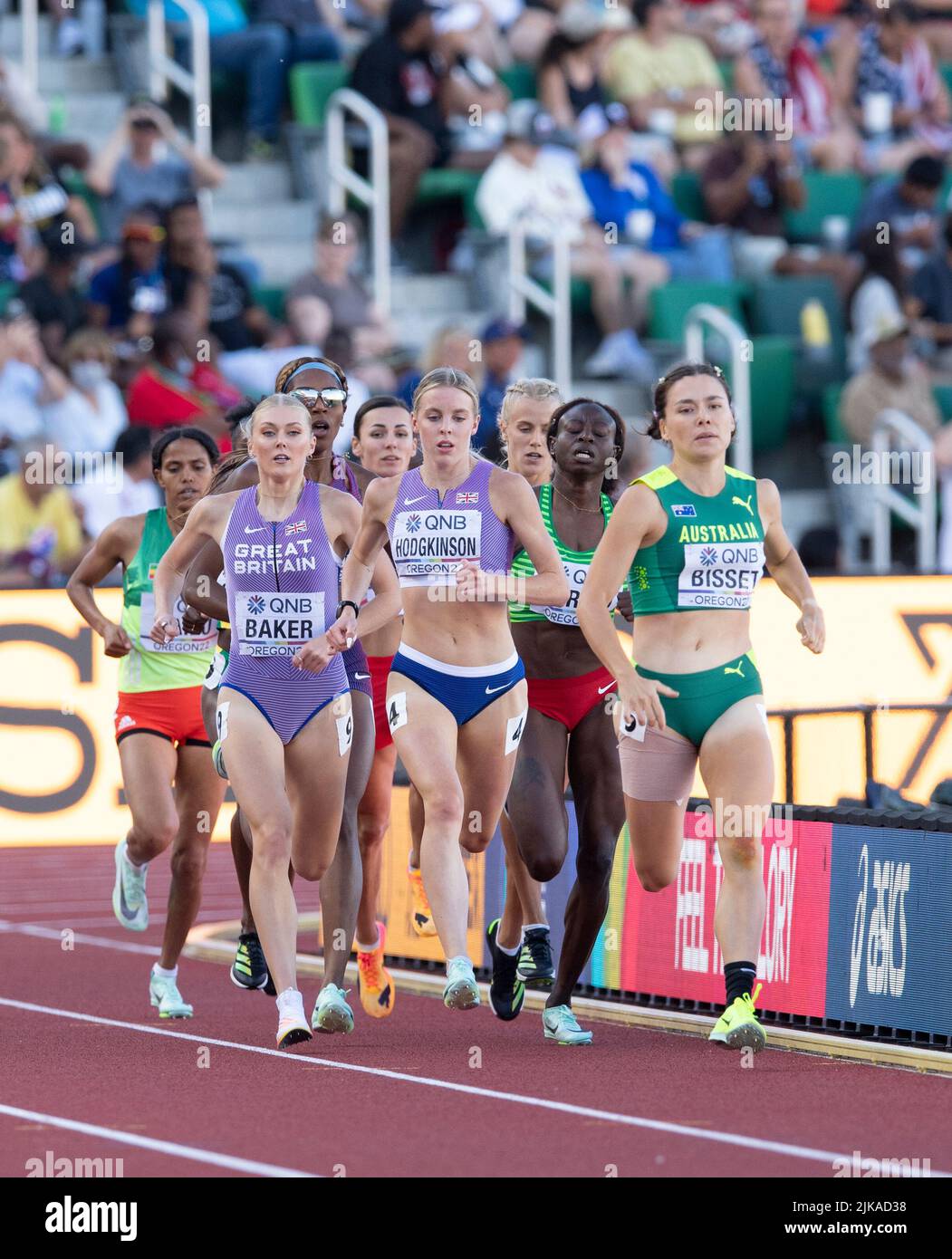 Ellie Baker and Keely Hodgkinson (GB&NI) competing in the women’s 800m ...