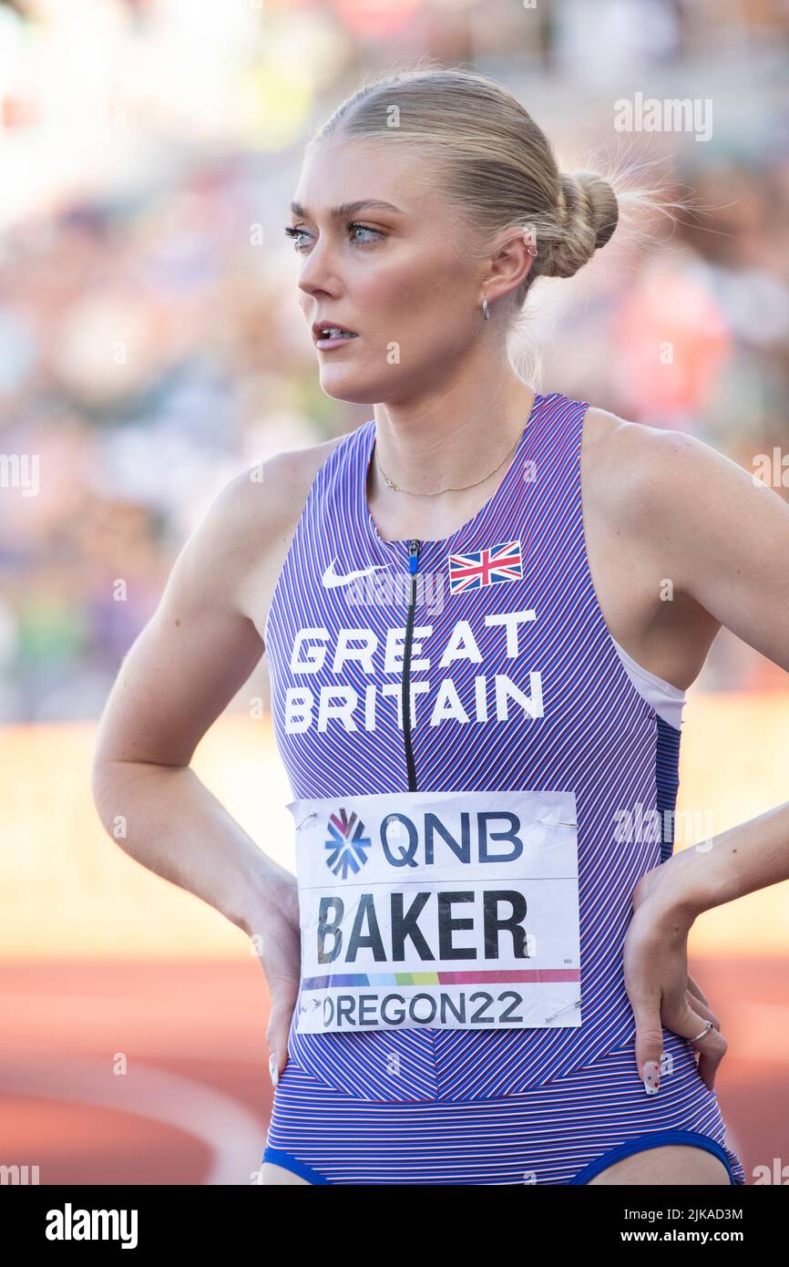 Ellie Baker (GB&NI) competing in the women’s 800m semi final on day ...