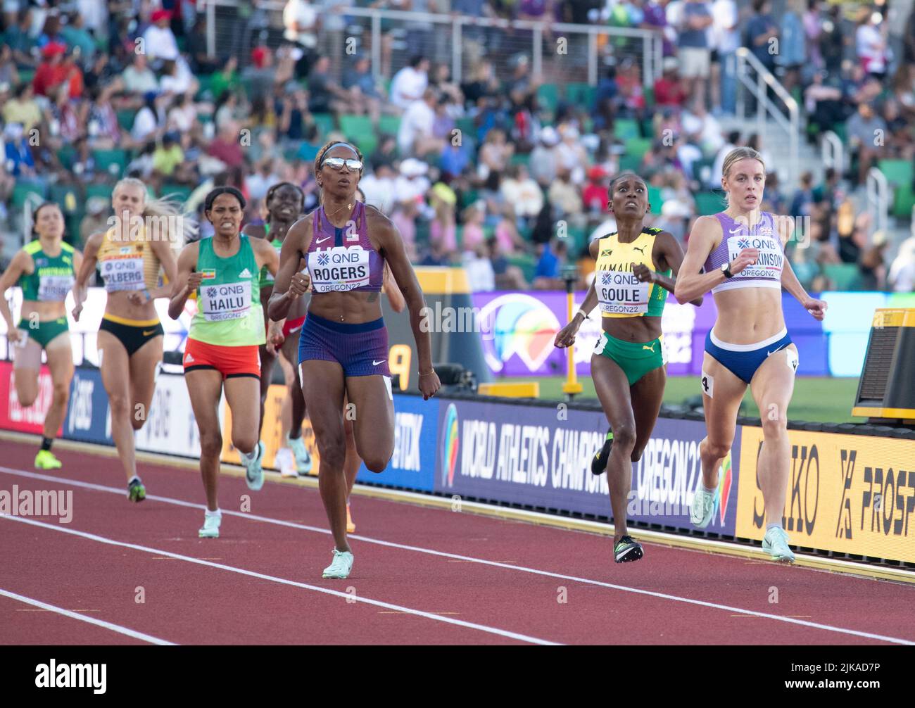 Raevyn Rogers (USA), Natoya Goule (JAM) and Keely Hodgkinson (GB&NI ...