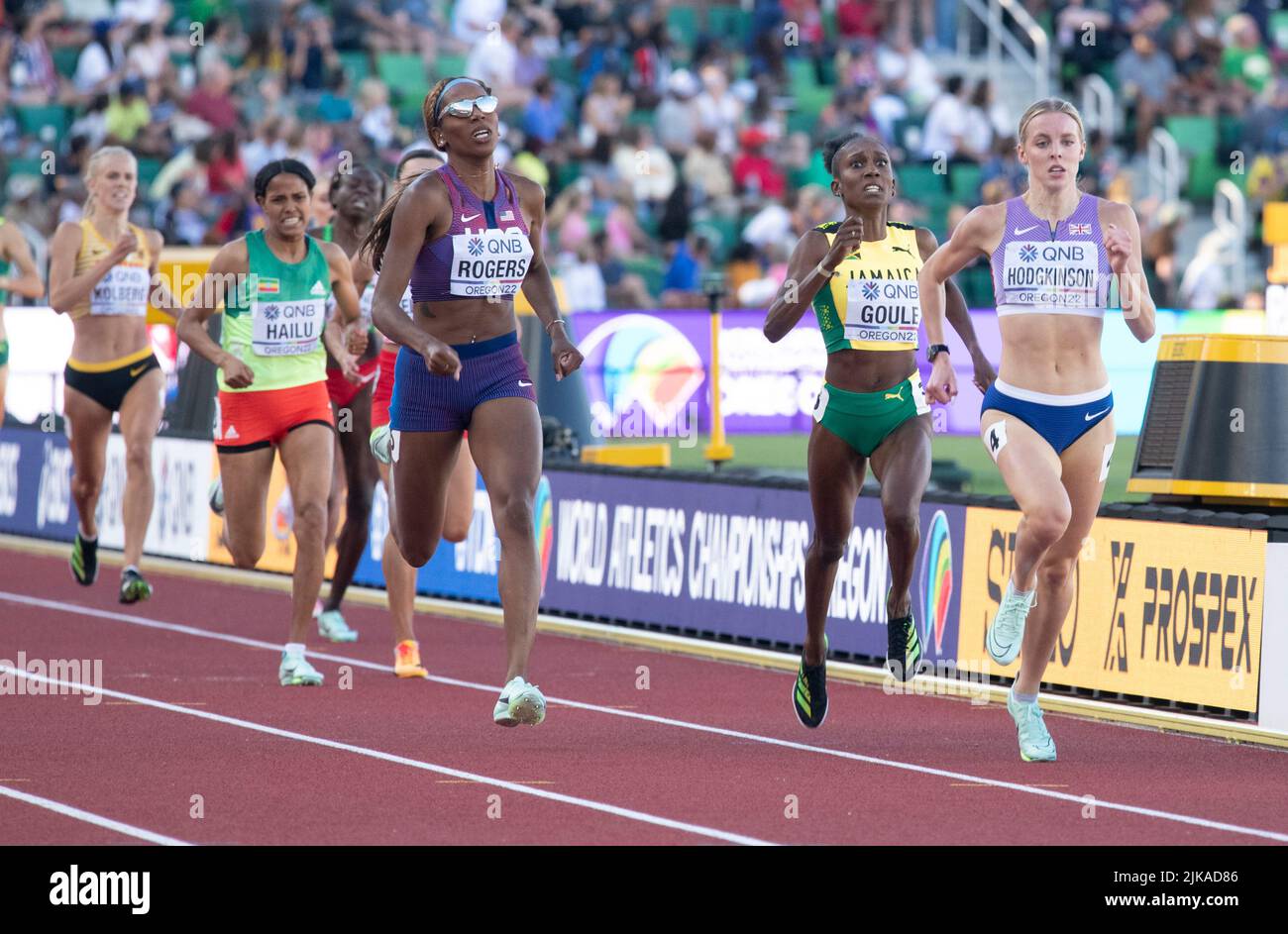 Raevyn Rogers (USA), Natoya Goule (JAM) and Keely Hodgkinson (GB&NI ...