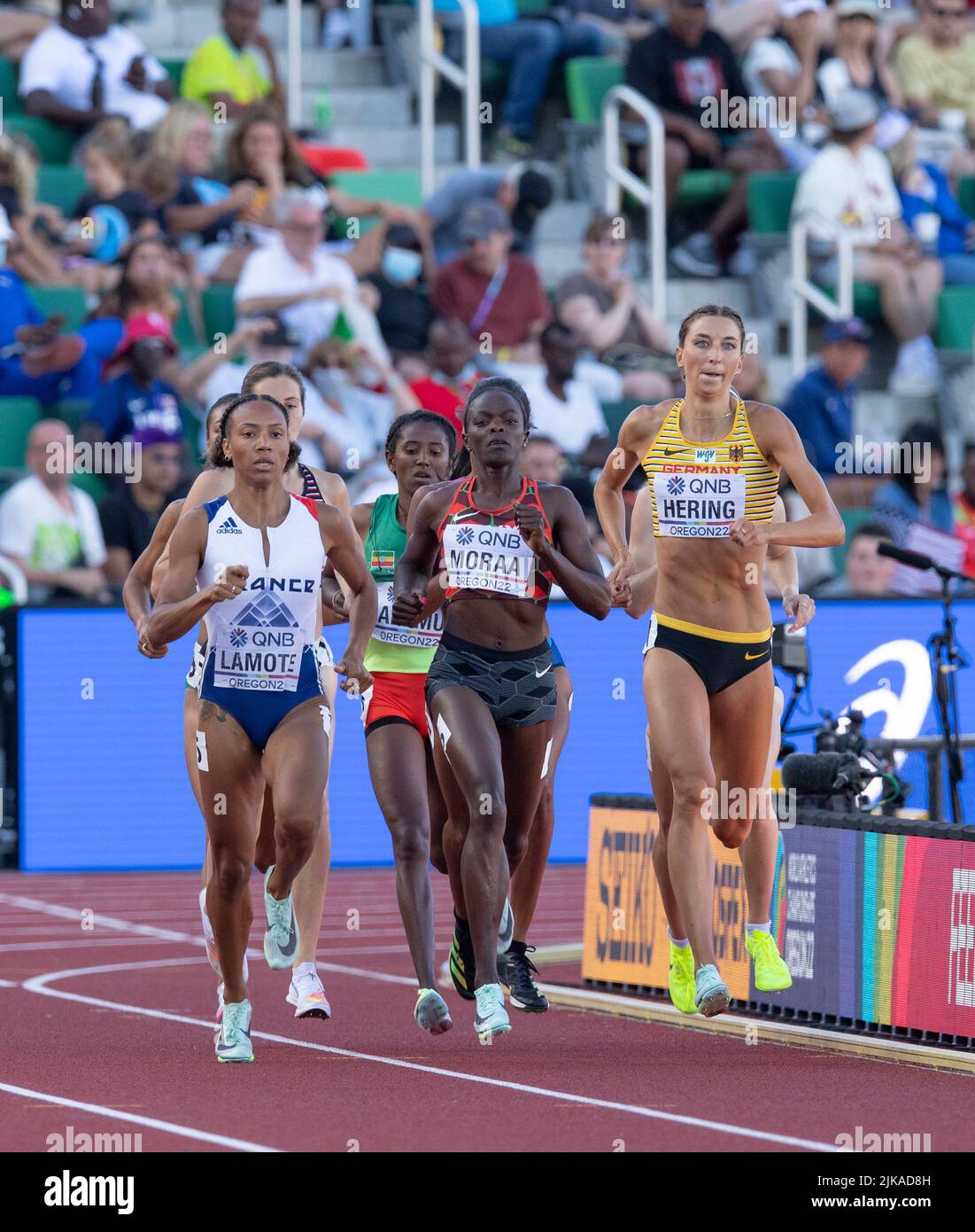 Renelle Lamote (FRA), Mary Moraa (KEN) and Christina Hering (GER ...