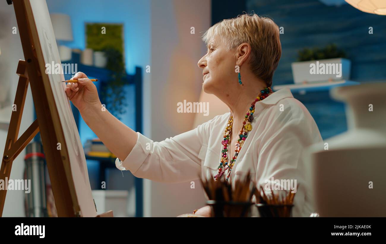 Creative person with artistic tools to draw artwork masterpiece for art ...