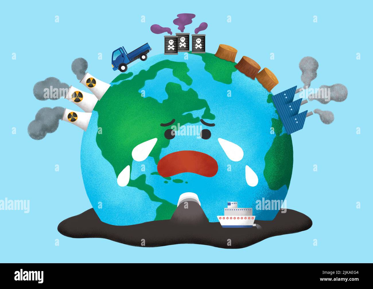 protect our environment, earth day concept drawing suffering from ...