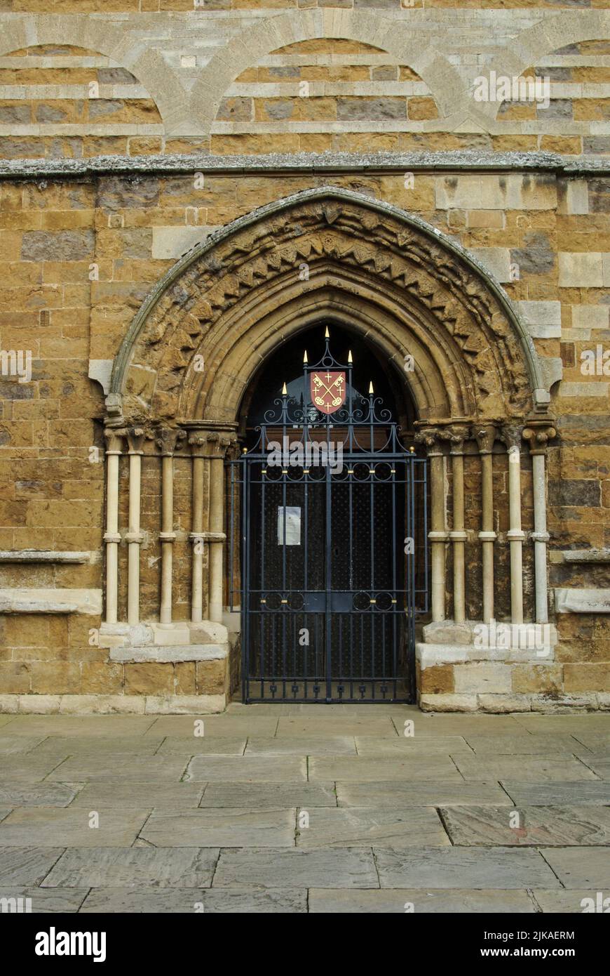 Entrance to the church of the Holy Trinity, in the town of Rothwell ...