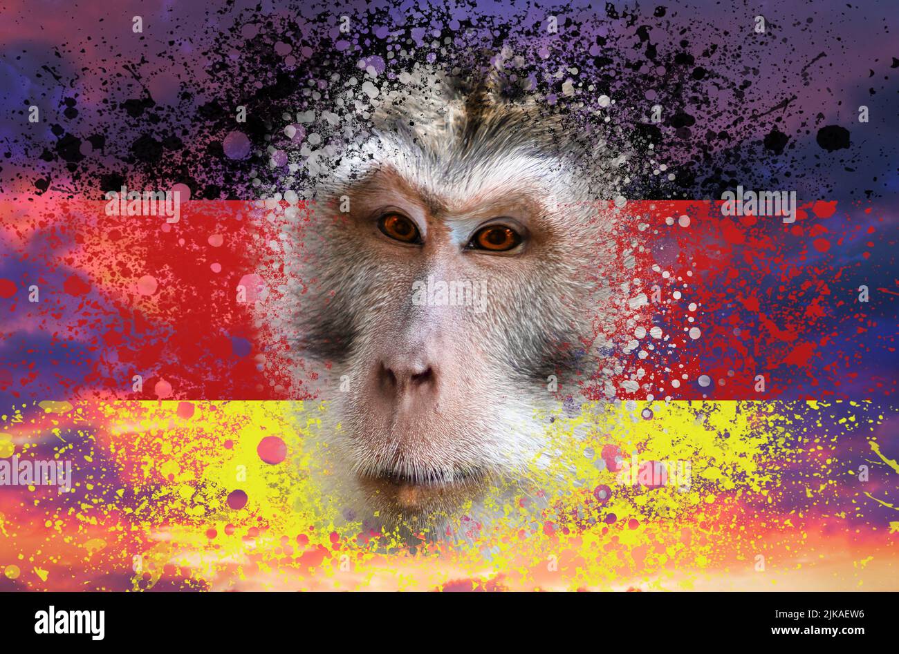 A new outbreak of viral infection at Germany, monkeypox. Closeup of ...
