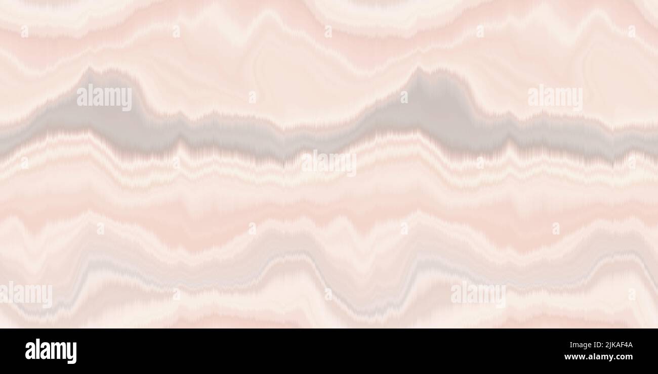 Soft wavy tie dye stripe seamless border pattern. Pink white organic ...