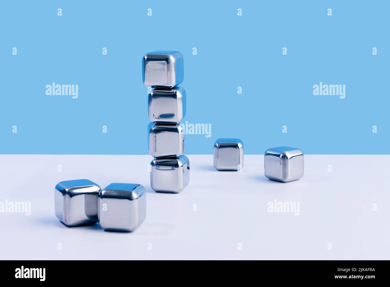summer blue background, creative photo of stainless ice Stock Photo - Alamy