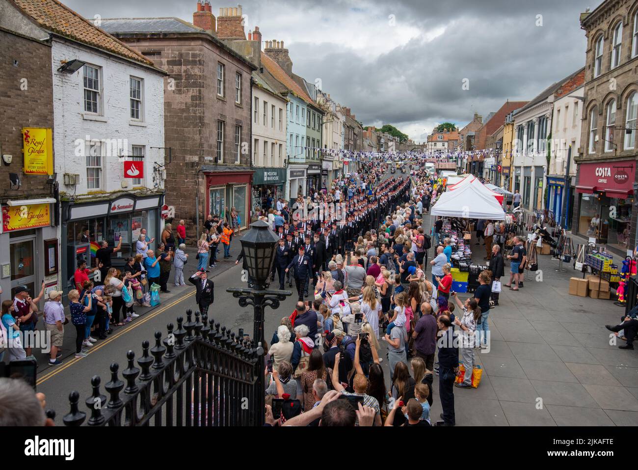 Minden Day Parade in Berwick upon Tweed with veterans of the King's Own ...
