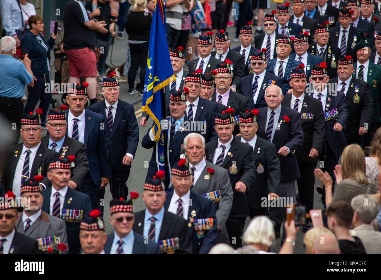Minden Day Parade in Berwick upon Tweed with veterans of the King's Own ...