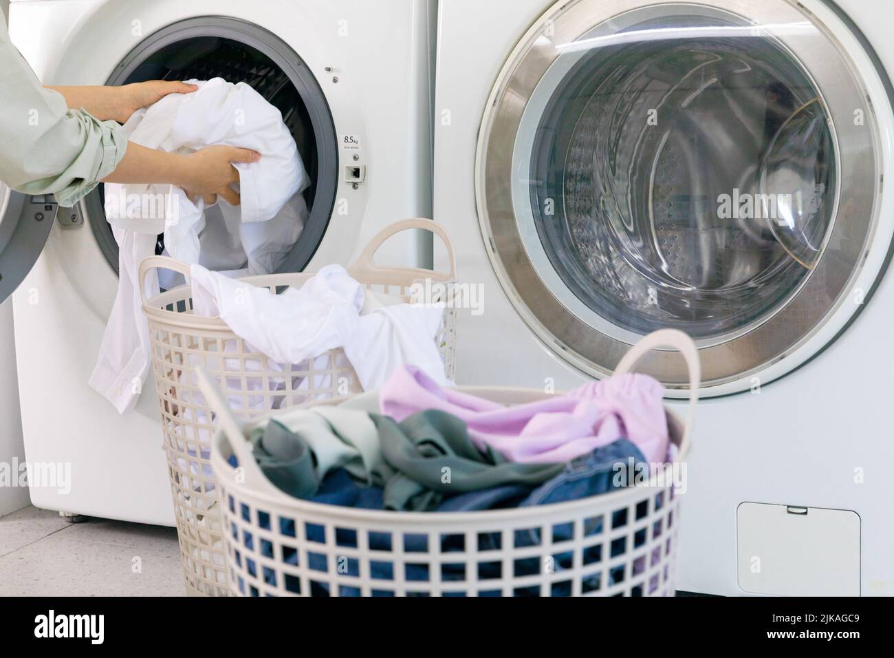 aesthetic laundry concept Laundry classification Stock Photo - Alamy
