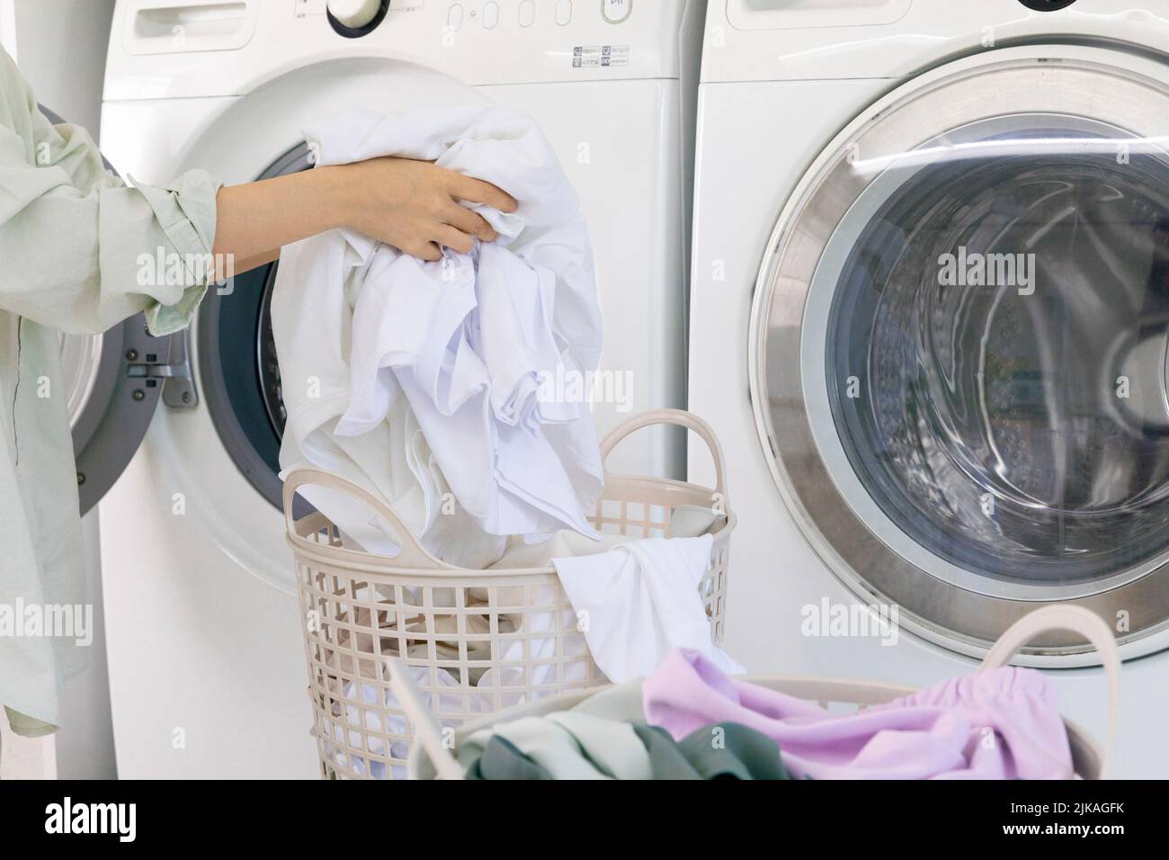 aesthetic laundry concept Laundry classification Stock Photo - Alamy