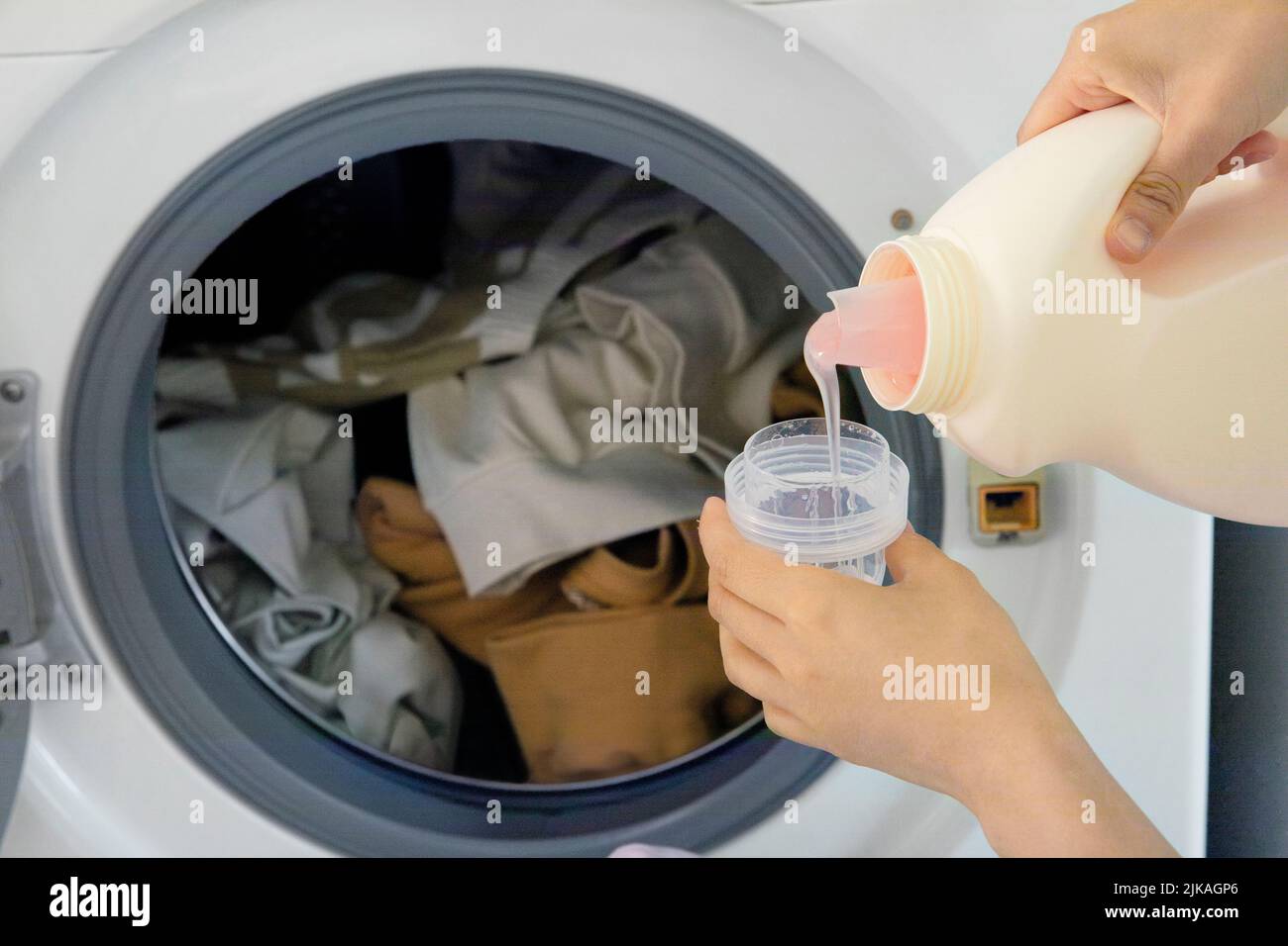 aesthetic laundry concept eco friendly detergent and laundry Stock Photo - Alamy