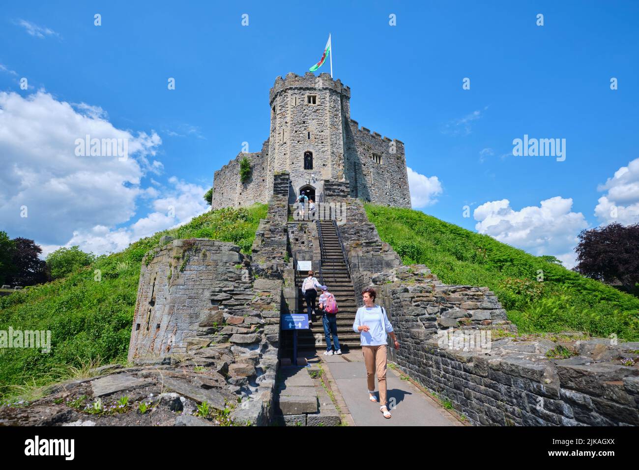 Visitors, tourists climbing the steps, staircase of the entrance to the ...