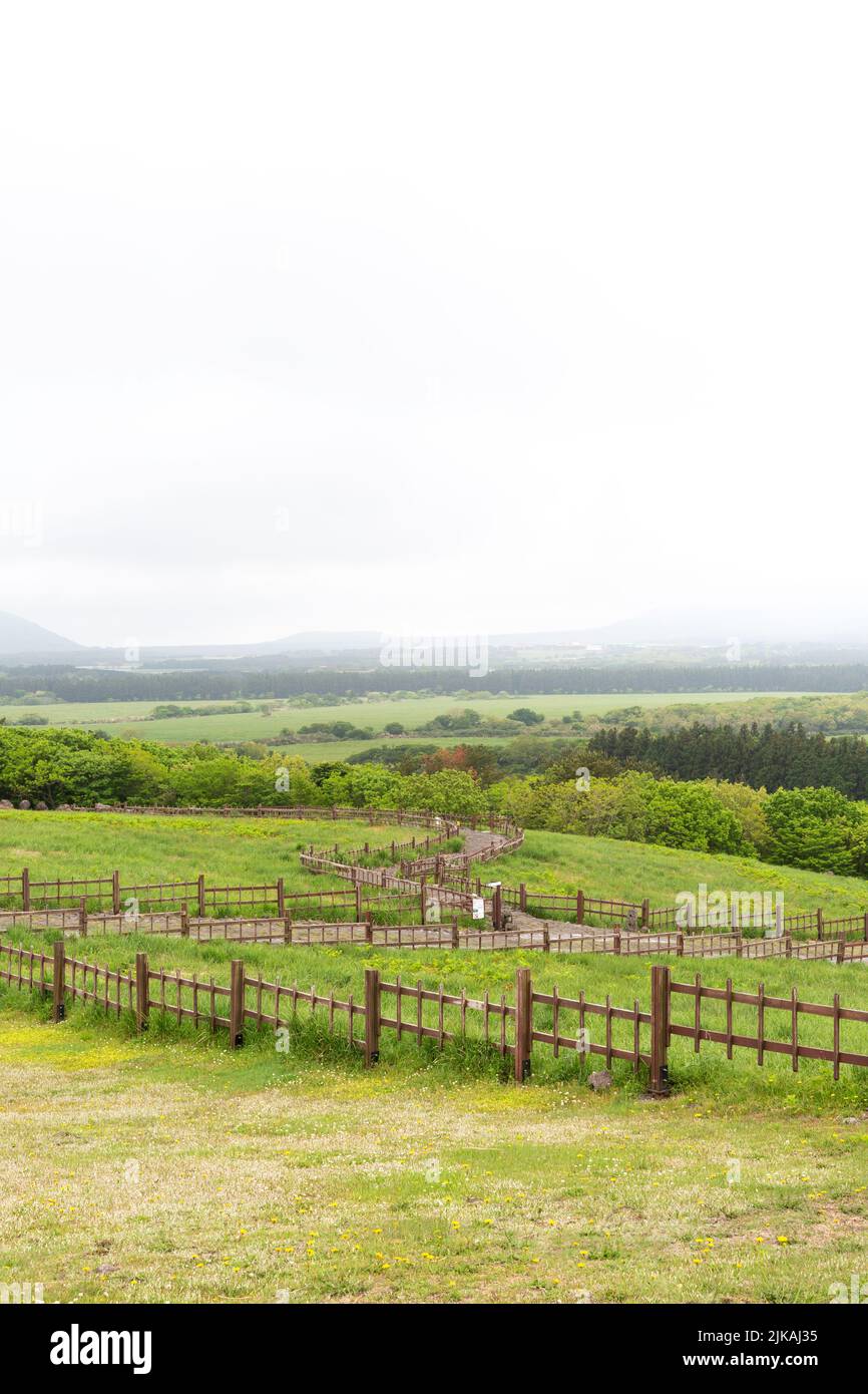 Sangumburi crater scenic landscape in Jeju island, Korea Stock Photo ...