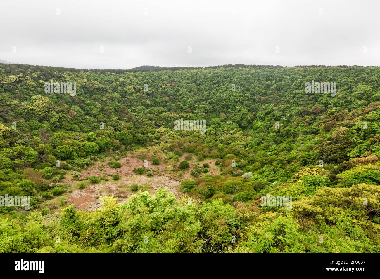 Sangumburi crater scenic landscape in Jeju island, Korea Stock Photo ...