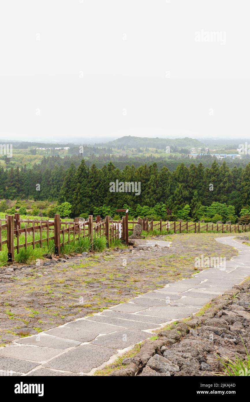 Sangumburi crater scenic landscape in Jeju island, Korea Stock Photo ...