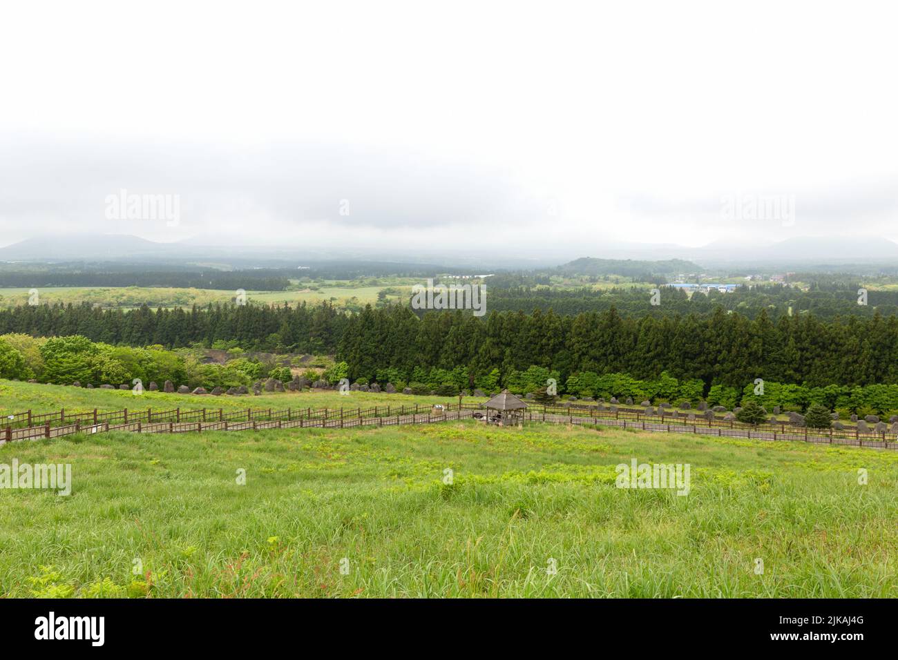 Sangumburi crater scenic landscape in Jeju island, Korea Stock Photo ...