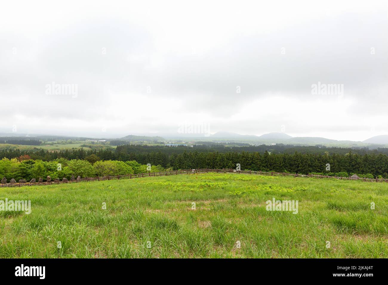 Sangumburi crater scenic landscape in Jeju island, Korea Stock Photo ...