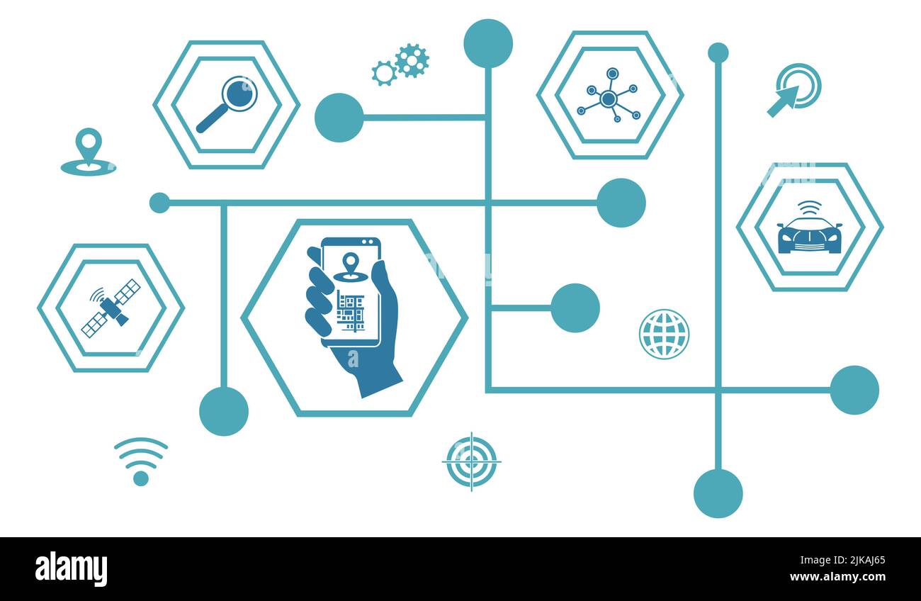 Gps hexagon Cut Out Stock Images & Pictures - Alamy