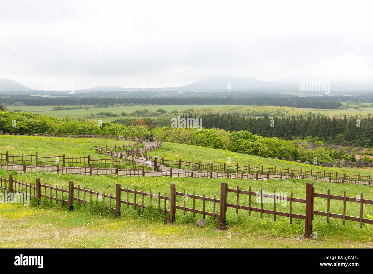 Sangumburi crater scenic landscape in Jeju island, Korea Stock Photo ...