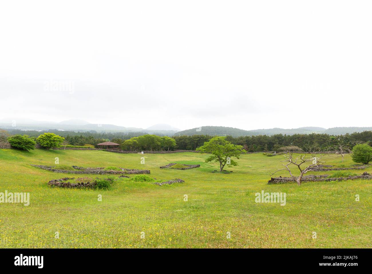 Sangumburi crater scenic landscape in Jeju island, Korea Stock Photo ...