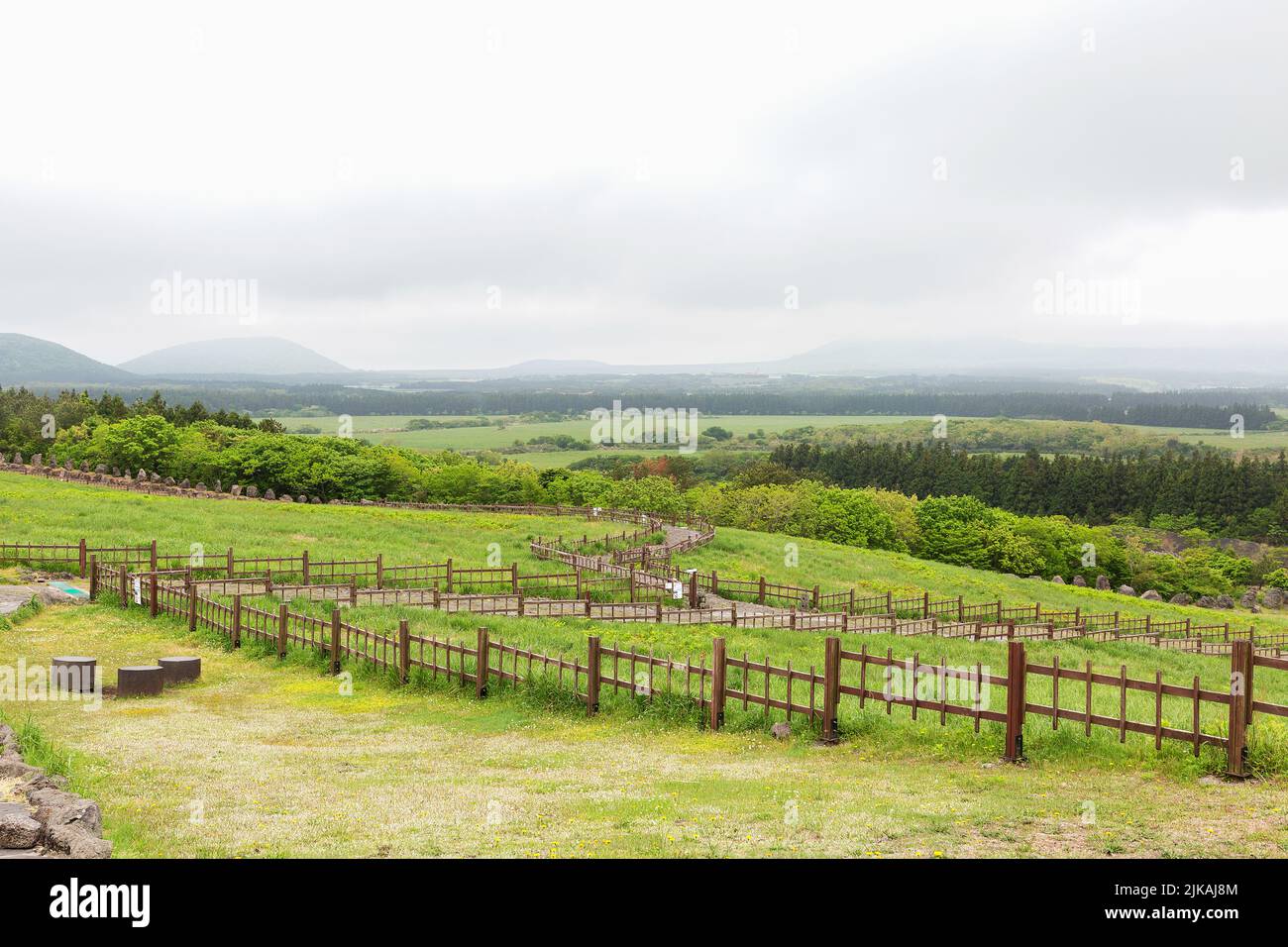 Sangumburi crater scenic landscape in Jeju island, Korea Stock Photo ...