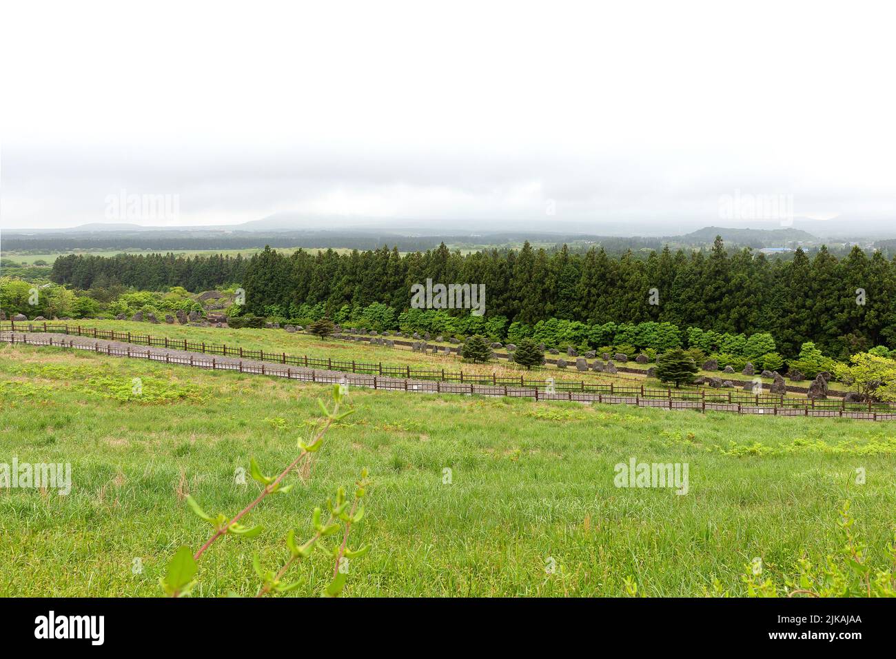 Sangumburi crater scenic landscape in Jeju island, Korea Stock Photo ...