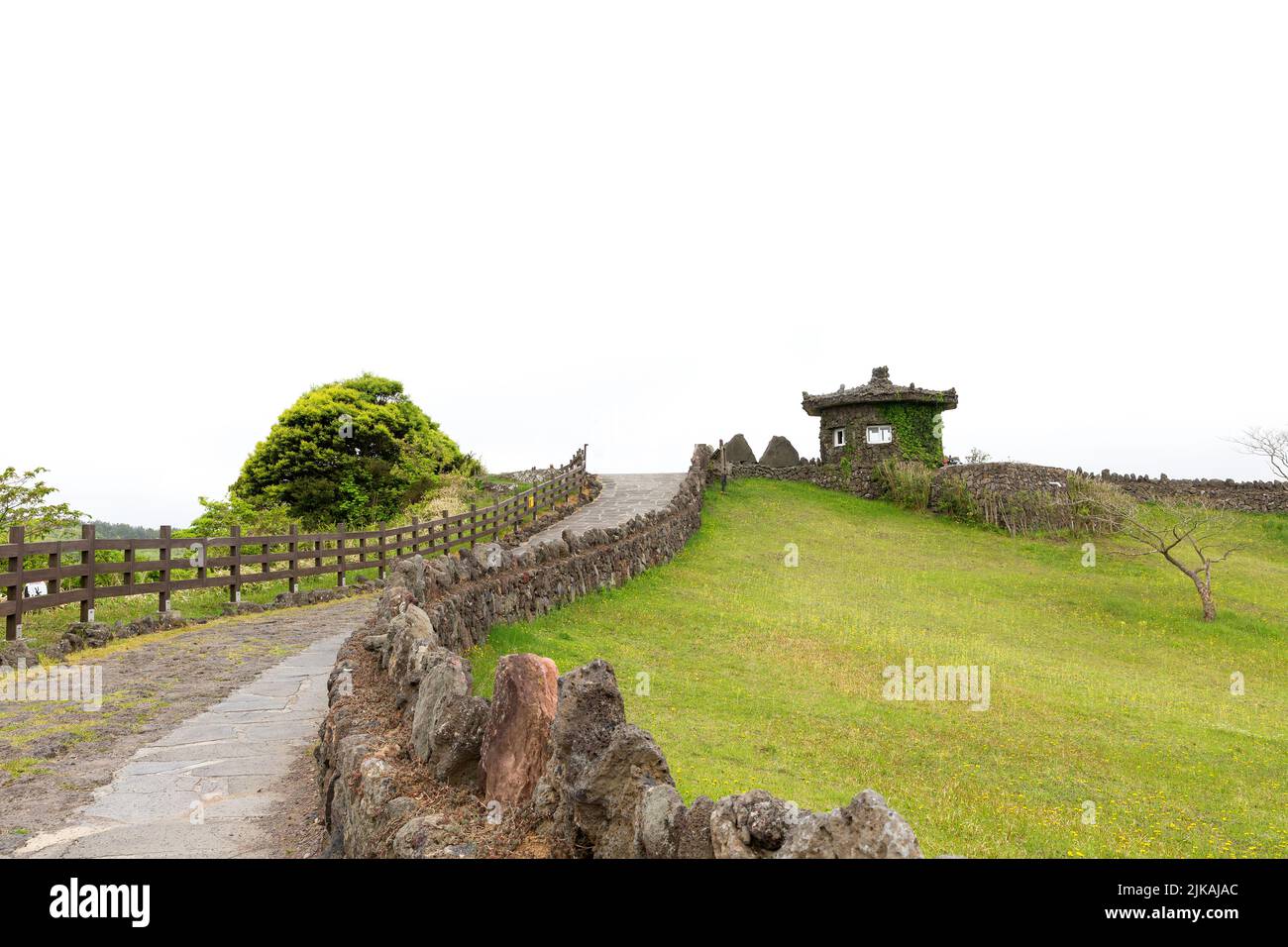 Sangumburi crater scenic landscape in Jeju island, Korea Stock Photo ...