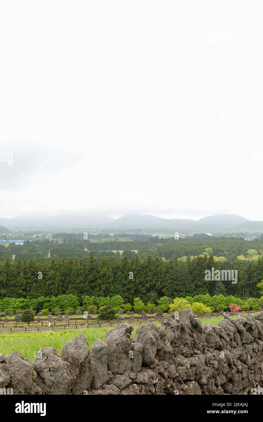 Sangumburi crater scenic landscape in Jeju island, Korea Stock Photo ...