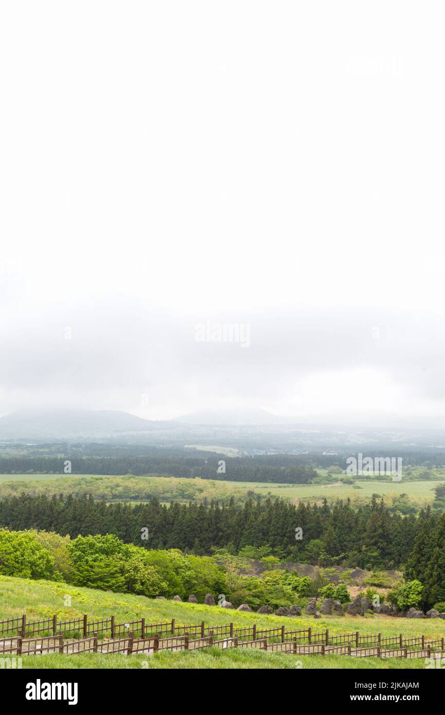 Sangumburi crater scenic landscape in Jeju island, Korea Stock Photo ...