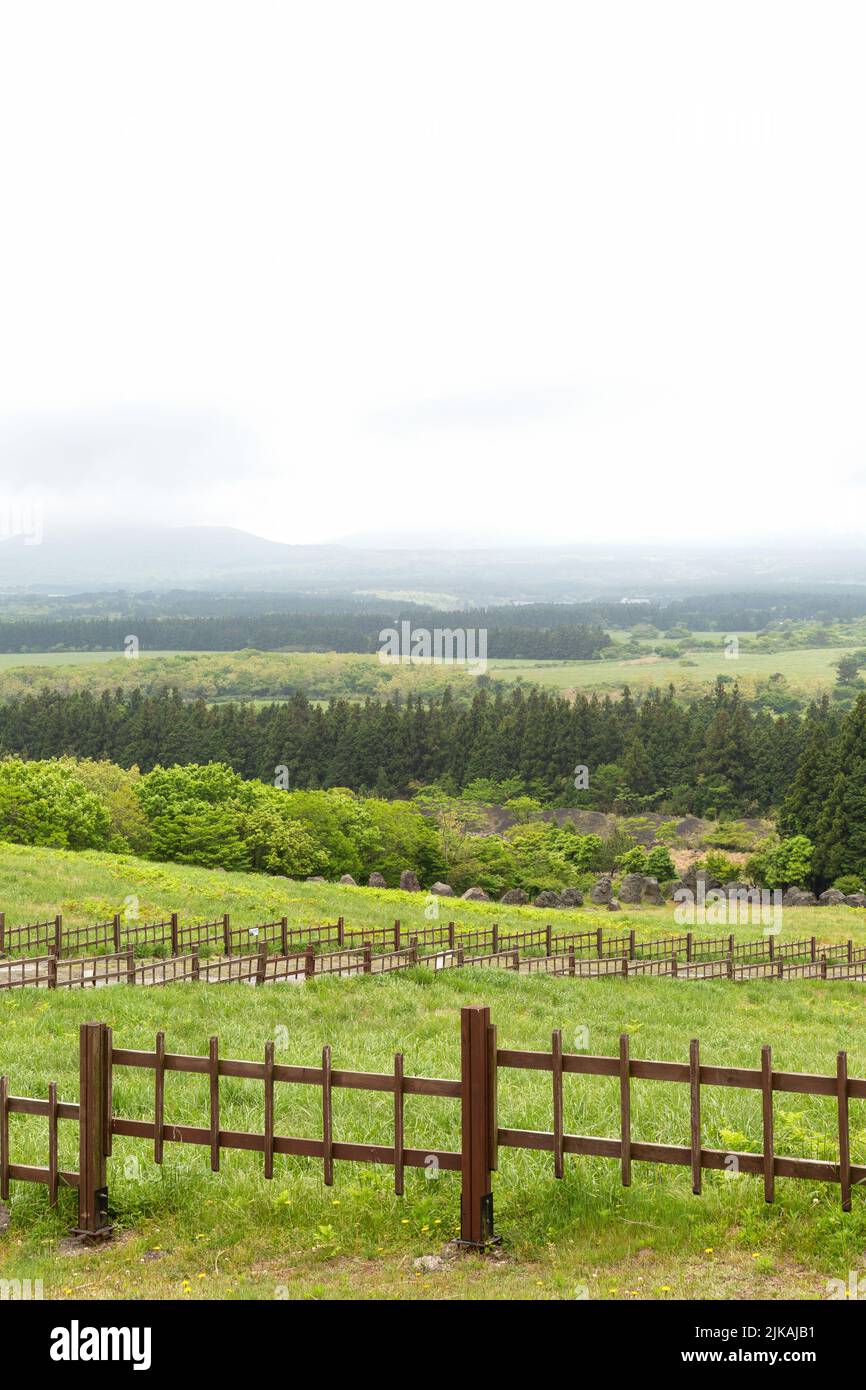Sangumburi crater scenic landscape in Jeju island, Korea Stock Photo ...
