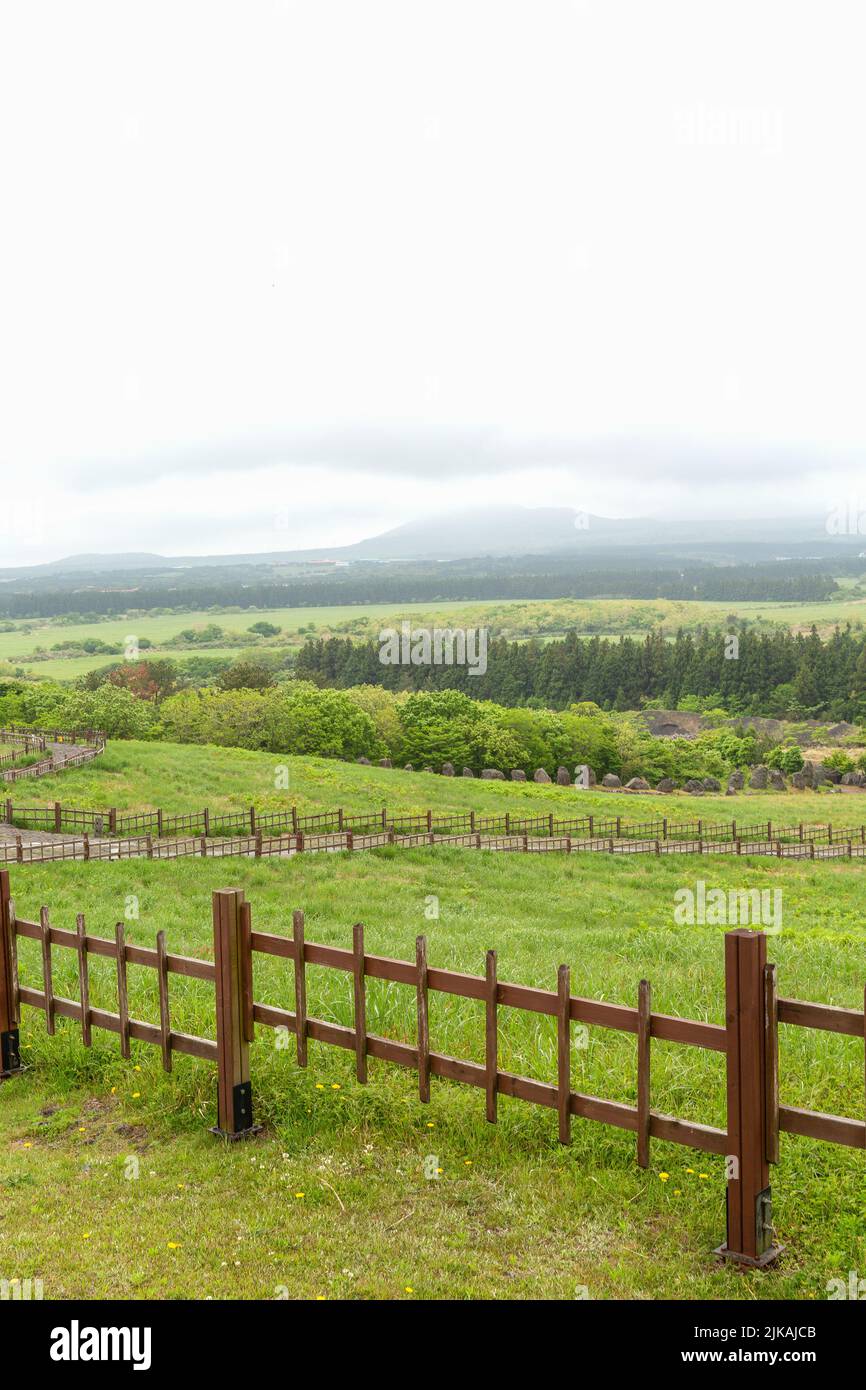 Sangumburi crater scenic landscape in Jeju island, Korea Stock Photo ...