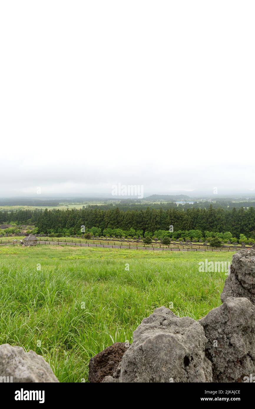 Sangumburi crater scenic landscape in Jeju island, Korea Stock Photo ...