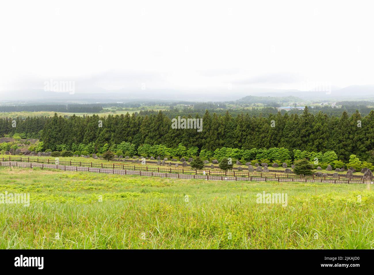 Sangumburi crater scenic landscape in Jeju island, Korea Stock Photo ...