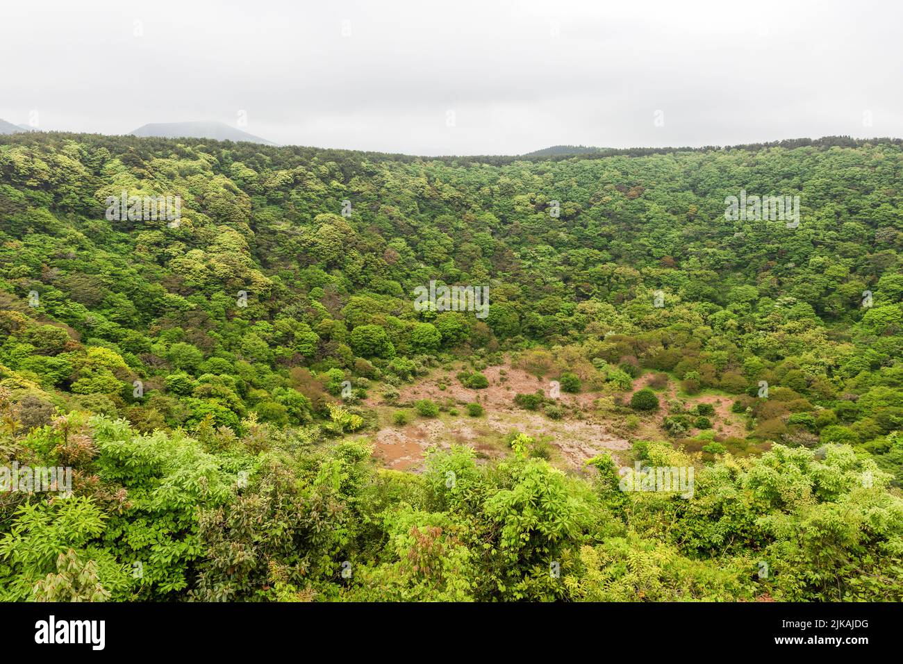Sangumburi crater scenic landscape in Jeju island, Korea Stock Photo ...